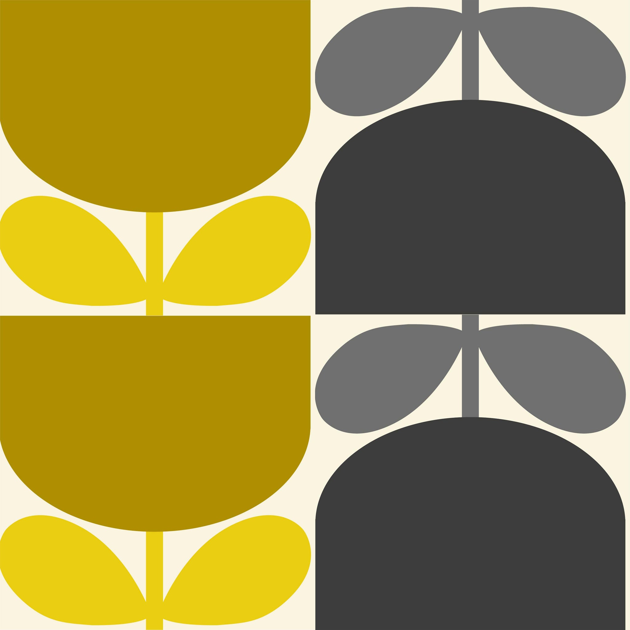 Print - Block Flower Slate/Ochre