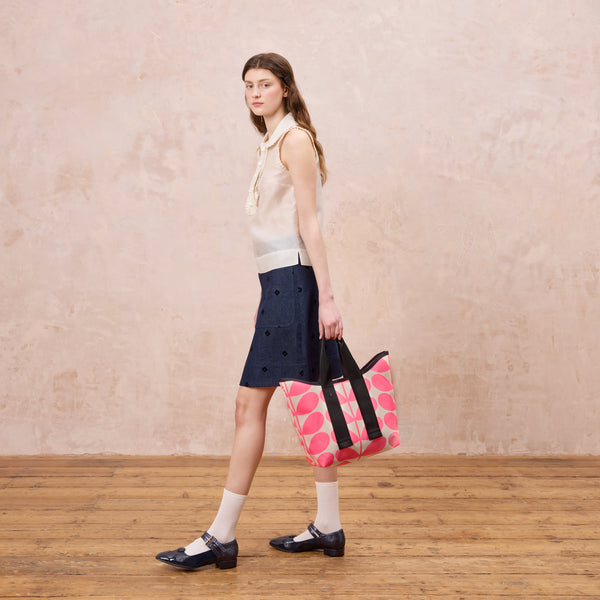Carrysmall Basic Tote Solid Stem Neon Pink