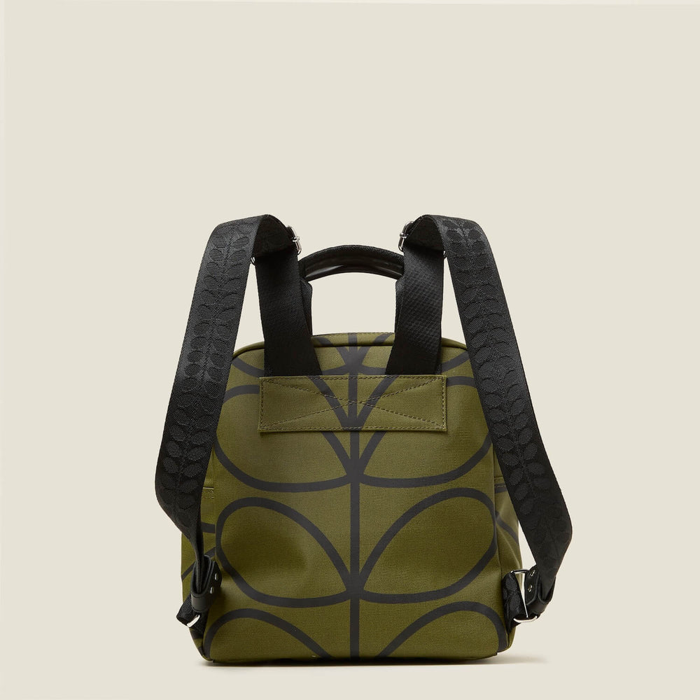 Mini Lotta Backpack Women - Giant Linear Stem Olive Green | Orla Kiely