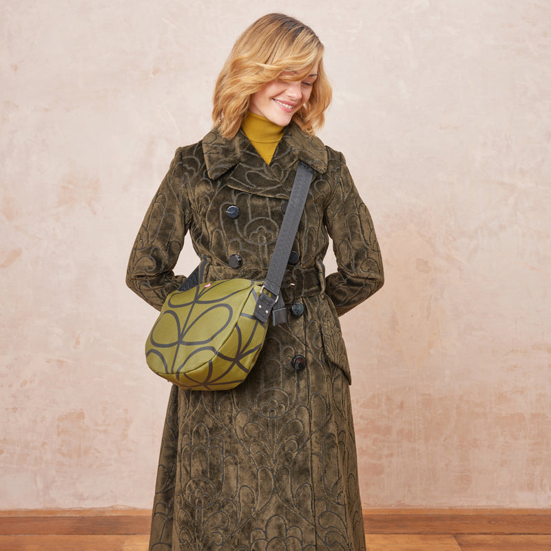 Rounder Crossbody Bag - Giant Linear Stem Olive | Orla Kiely