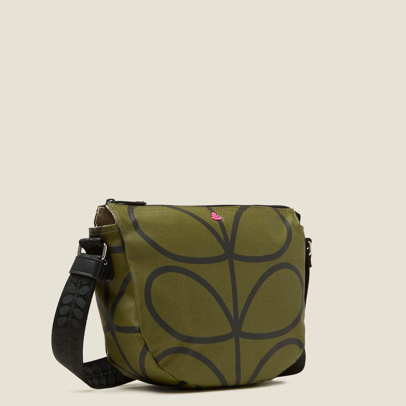 Rounder Crossbody Bag - Giant Linear Stem Olive | Orla Kiely