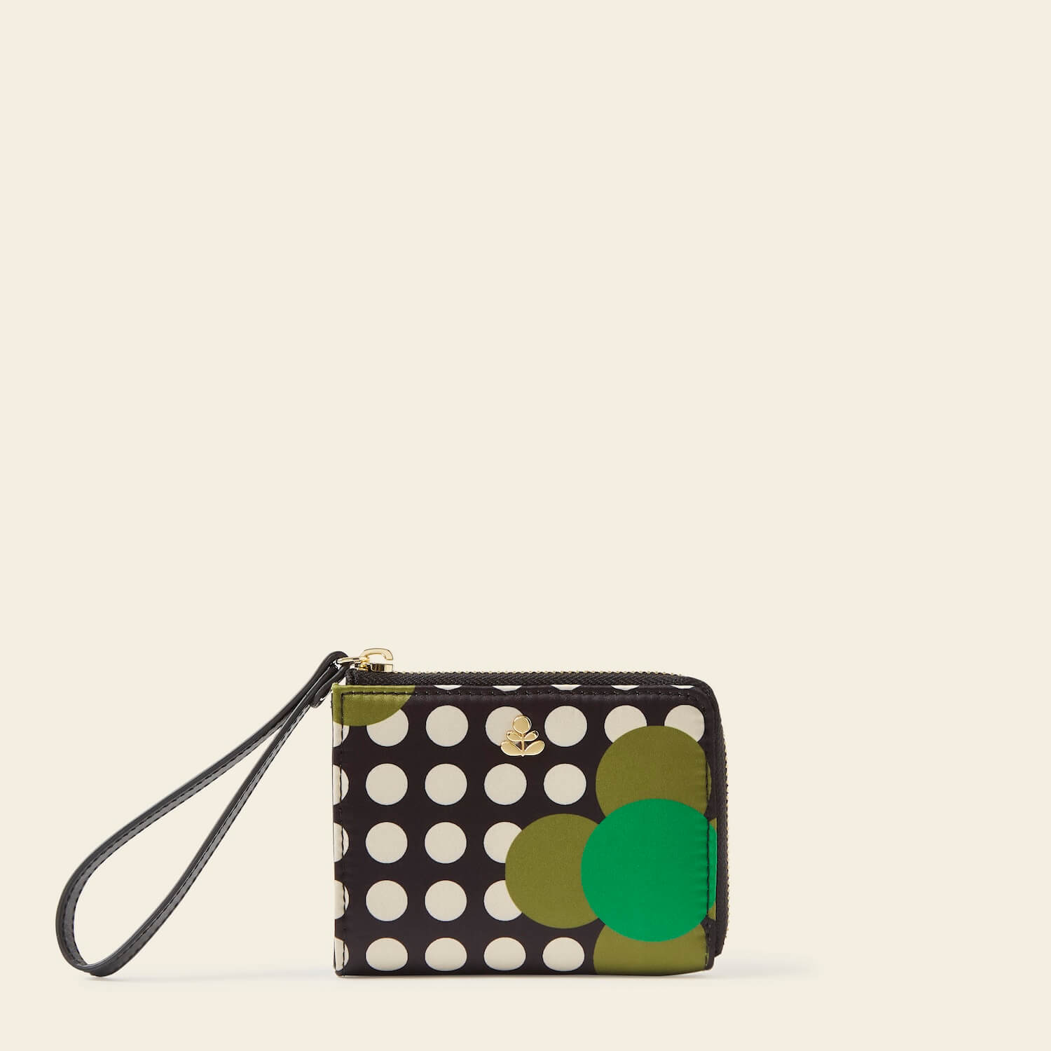 Carla Zip Purse Wallet - Jewel Flower Polka Dot Green | Orla Kiely