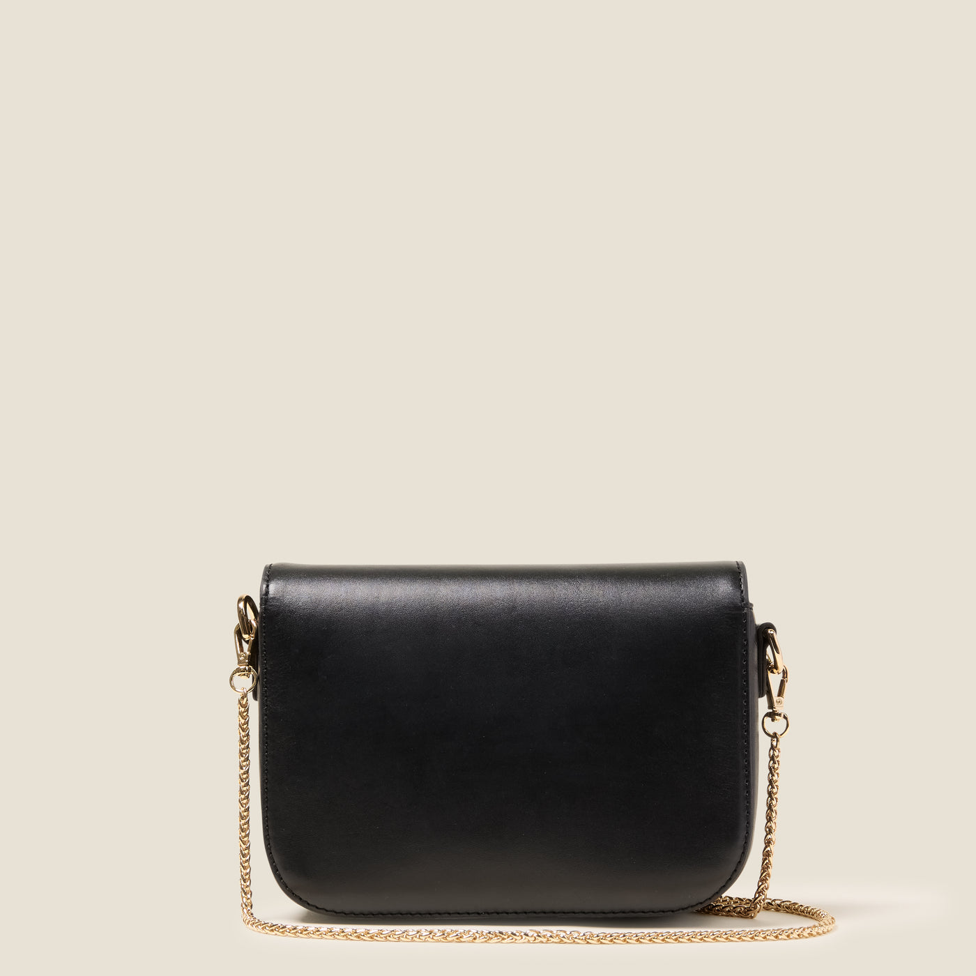 Mini Eclipse Leather Crossbody Bag - Flower Applique Black