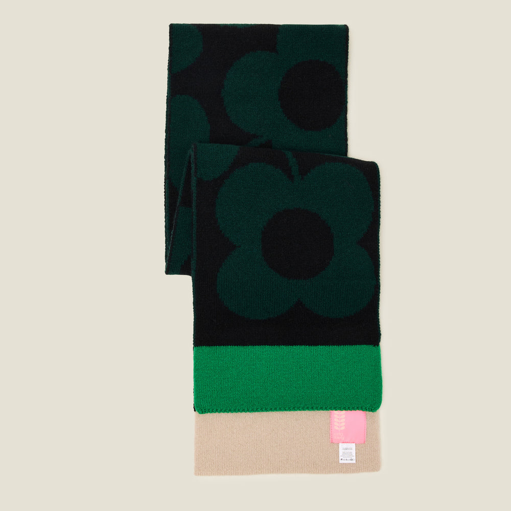 Stem Sprig Wool Scarf - Forest Black