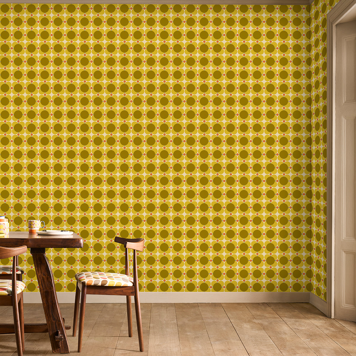 Atomic Flower Wallpaper - Sunflower - 70cm x 10m | Orla Kiely