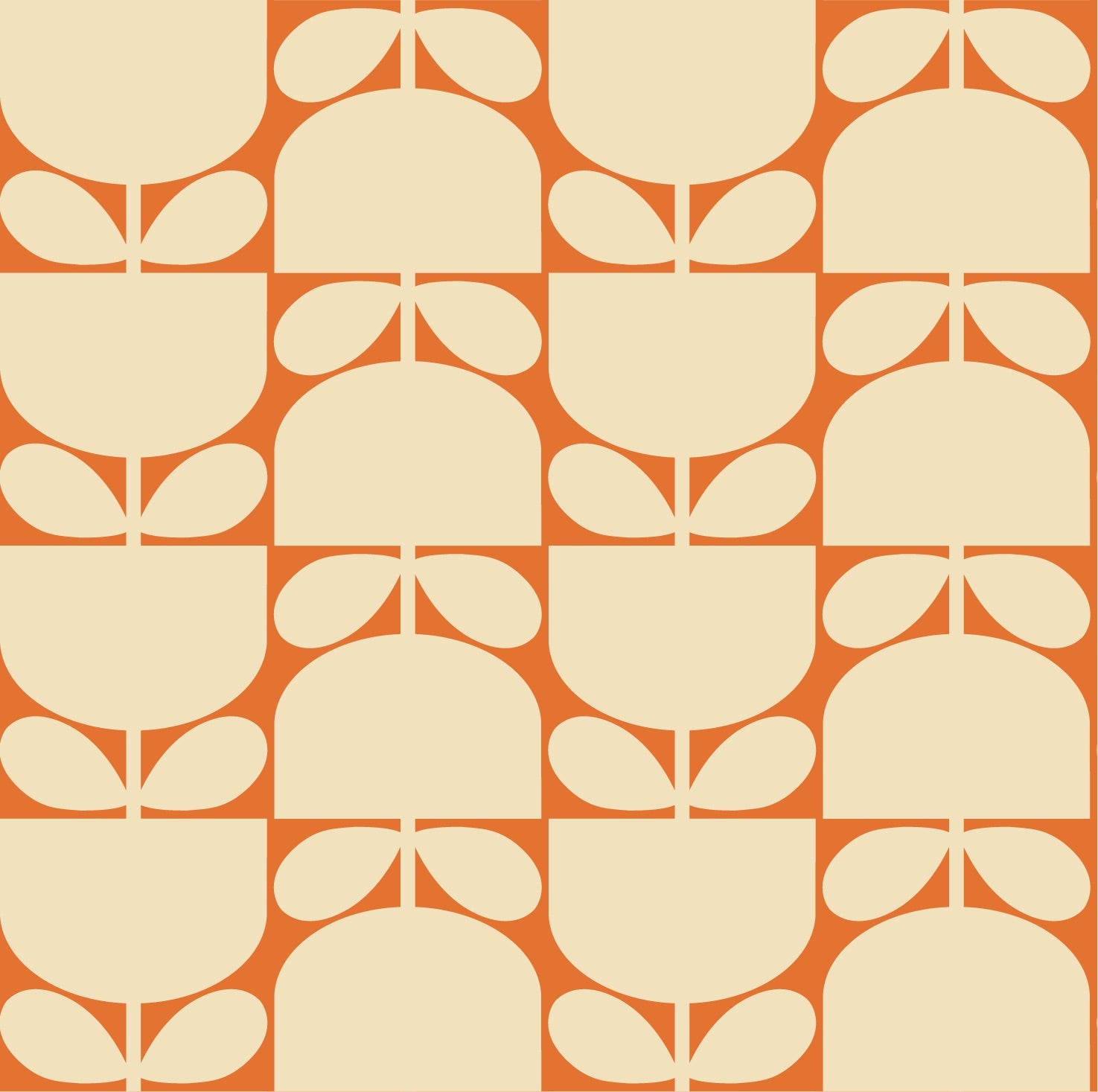 Block Stem Wallpaper - Tomato - Sample | Orla Kiely
