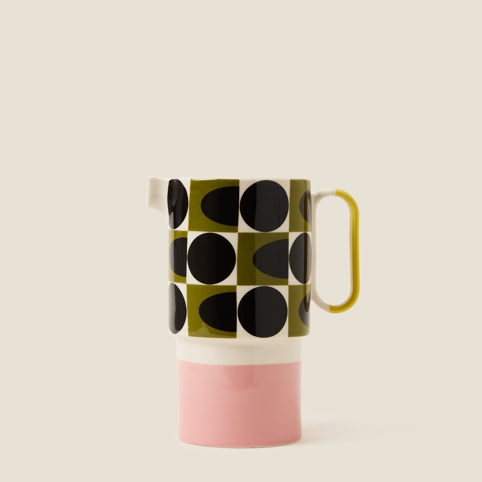 Orla Kiely Spot Square Oval Pitcher Jug | 1.5 L Ceramic Jug