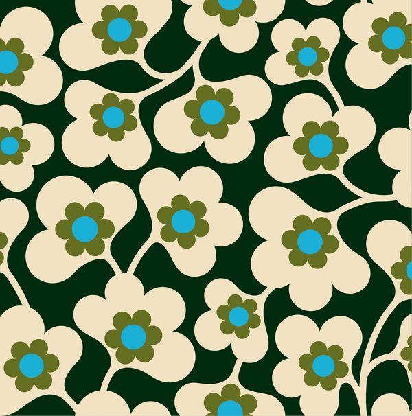 Retro Style Wallpaper, Floral & Geometric Mid Century Patterns | Orla Kiely