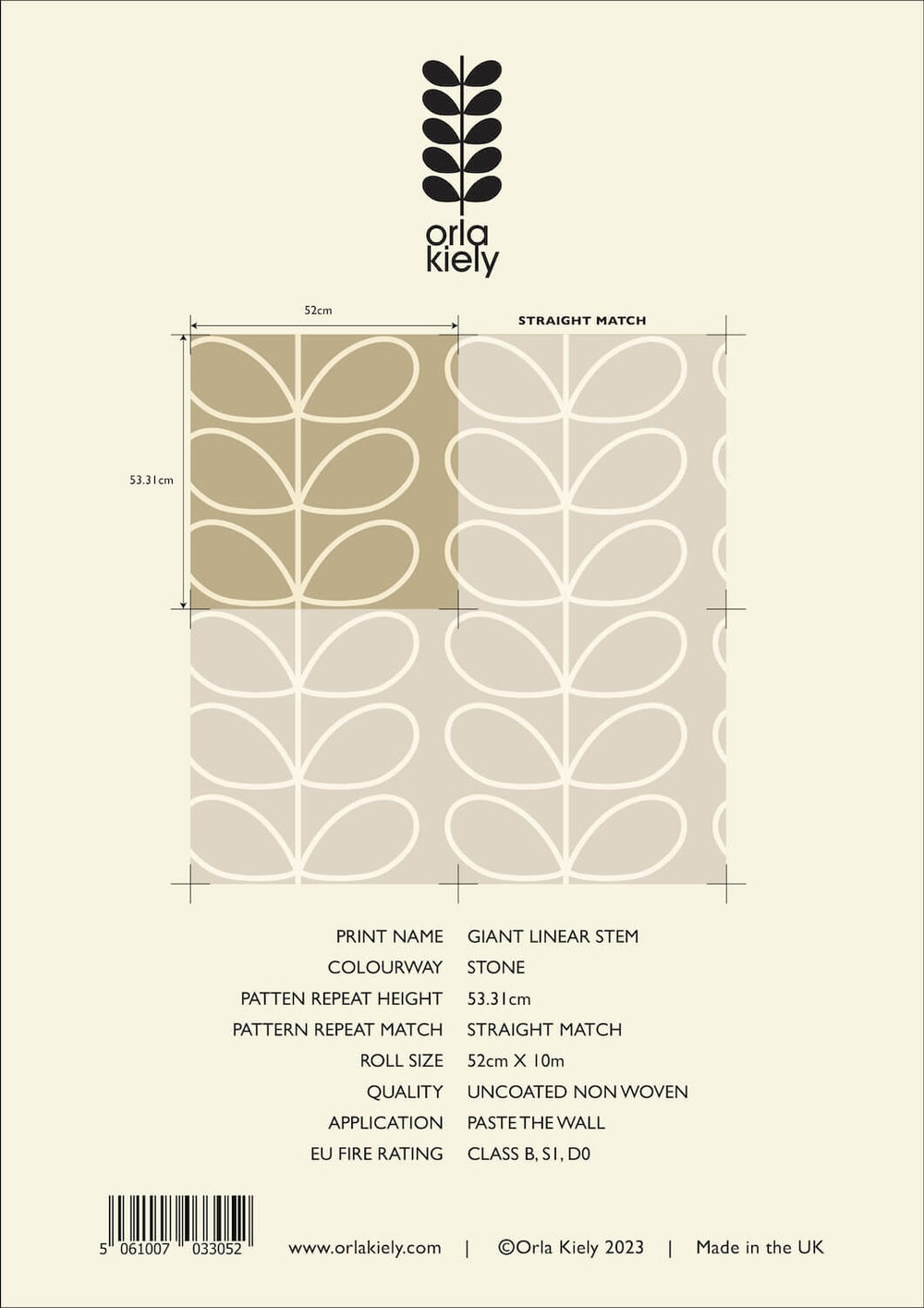 Giant Linear Stem Stone Wallpaper - Sample ROW