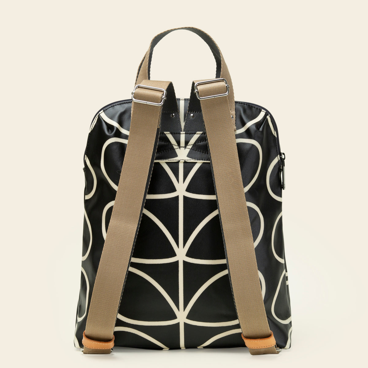 Bestie Backpack For Women Linear Stem Liquorice Black | Orla Kiely